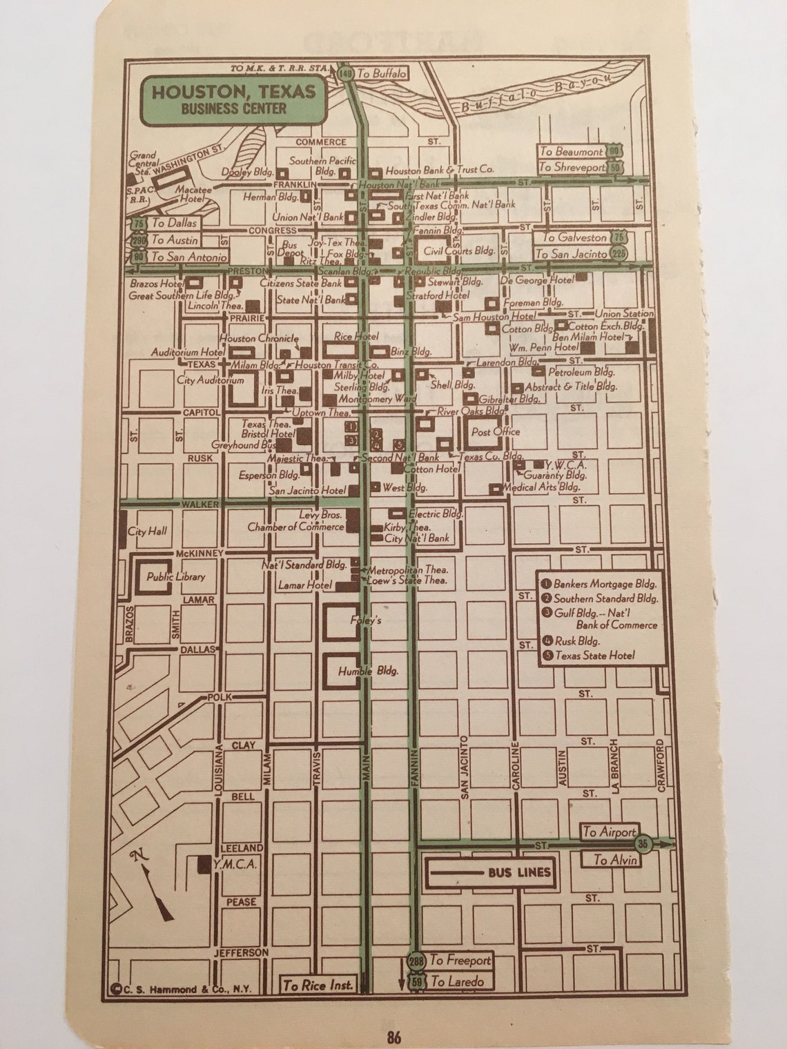 1950s Houston Map City Road Atlas - Etsy