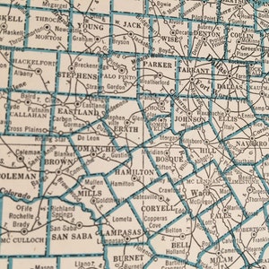 1930’s Vintage Texas Map - Etsy