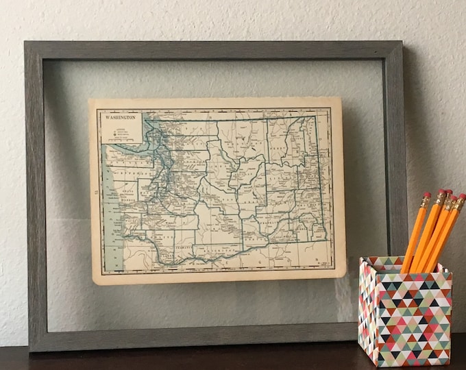 1930’s Vintage Washington State Map - Etsy