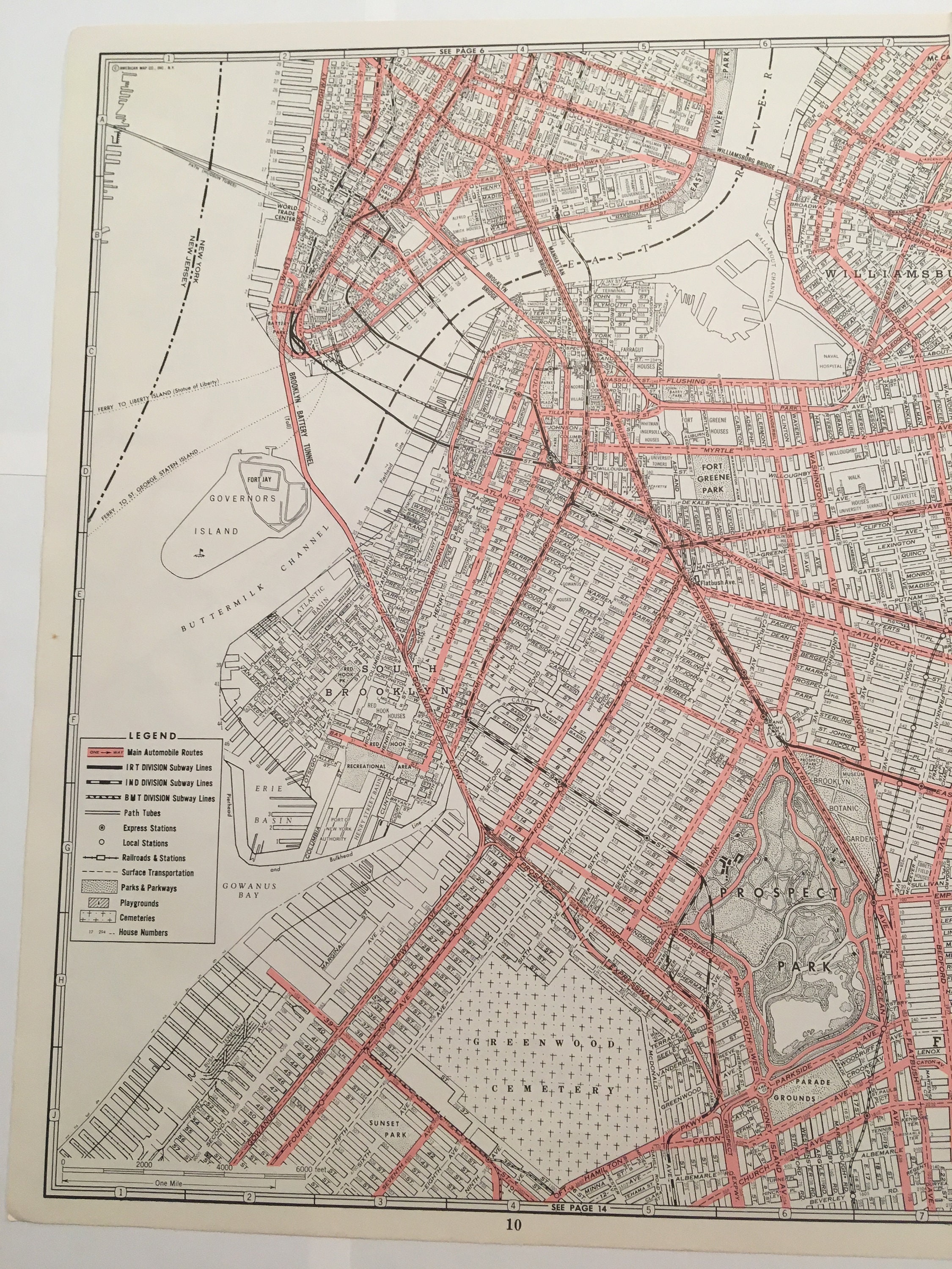 1970’s Brooklyn- New York Vintage Map - Etsy