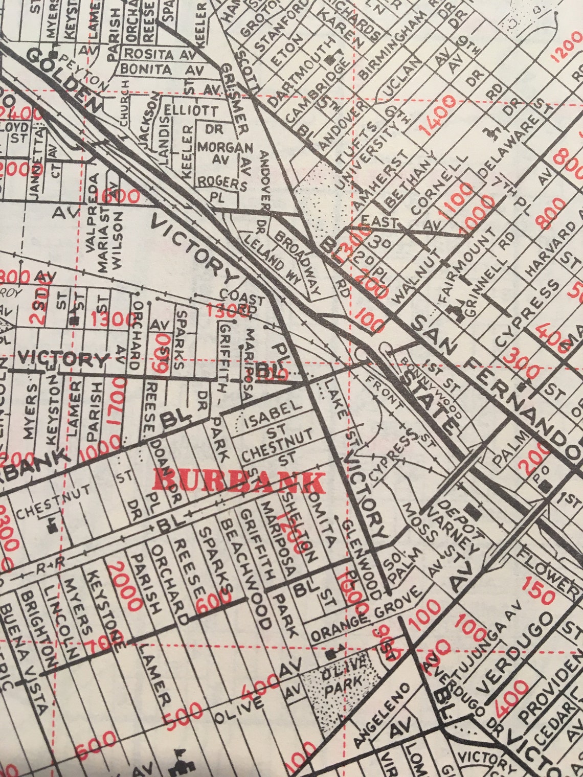 Vintage Burbank & Glendale Map Vintage Road Atlas - Etsy