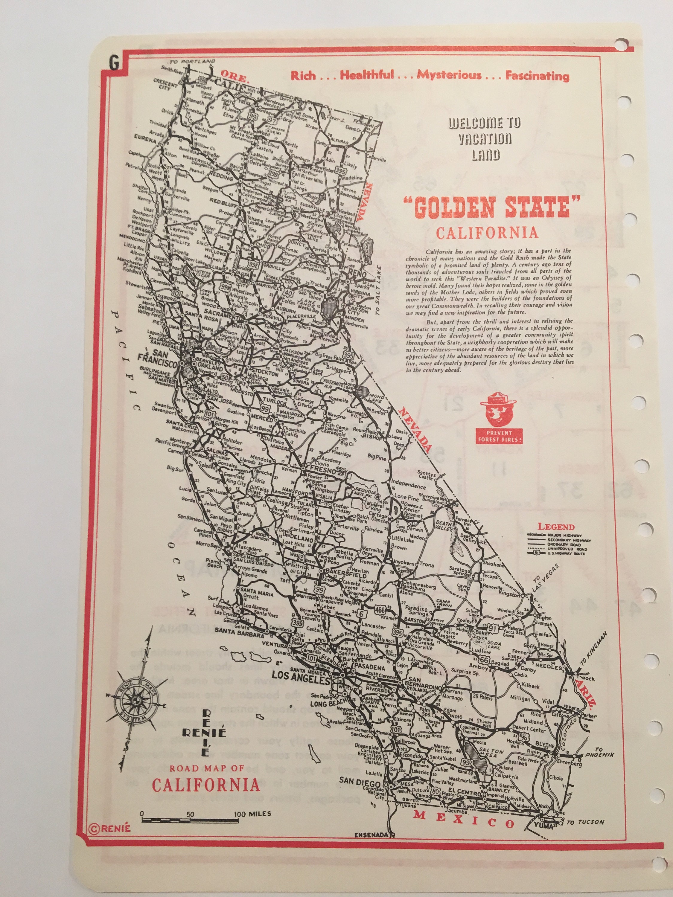 1960s California Map Golden State Vintage Road Atlas - Etsy Australia
