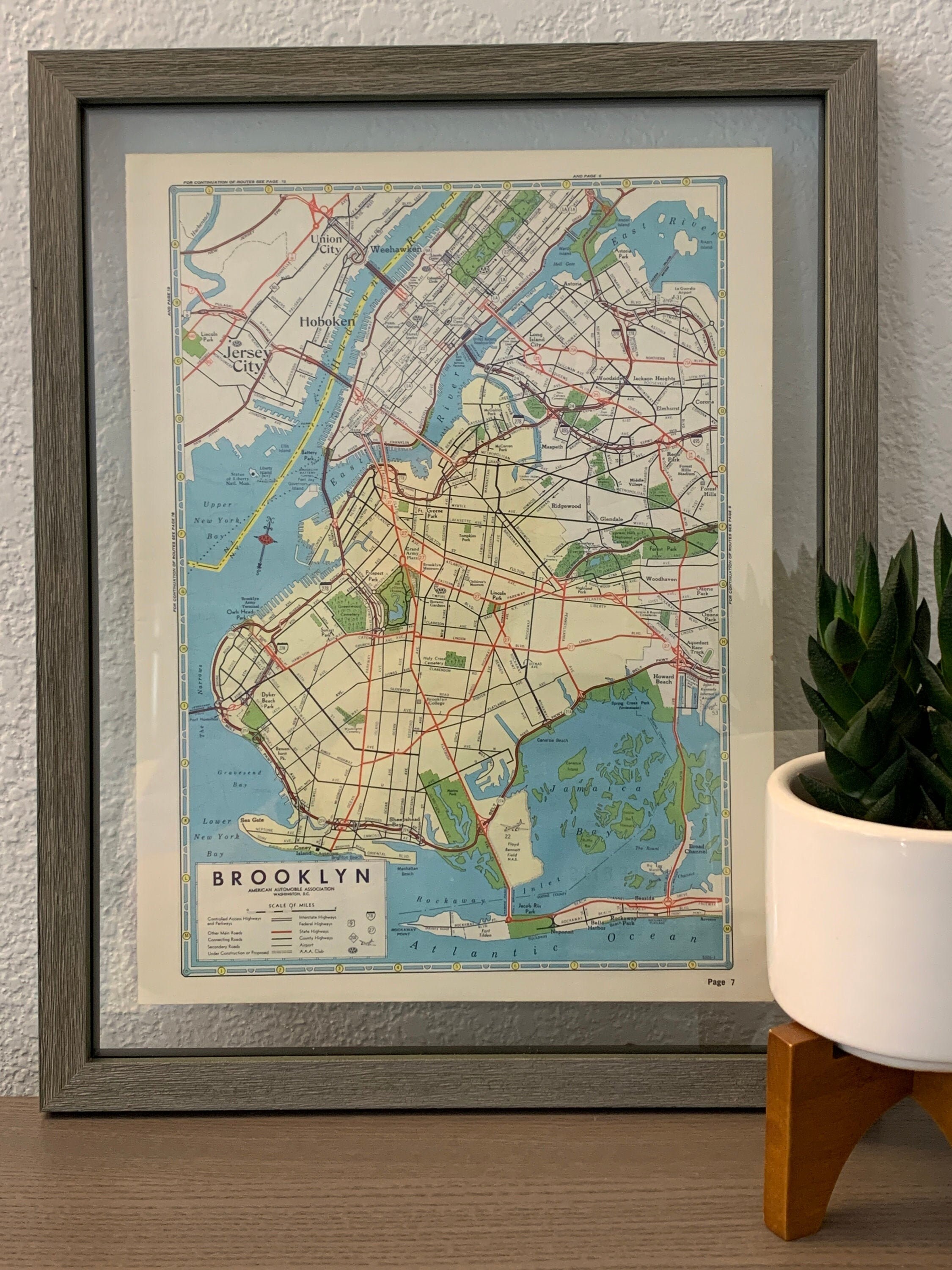 1960’s Vintage Brooklyn- New York Map- Vintage Atlas - Etsy Hong Kong