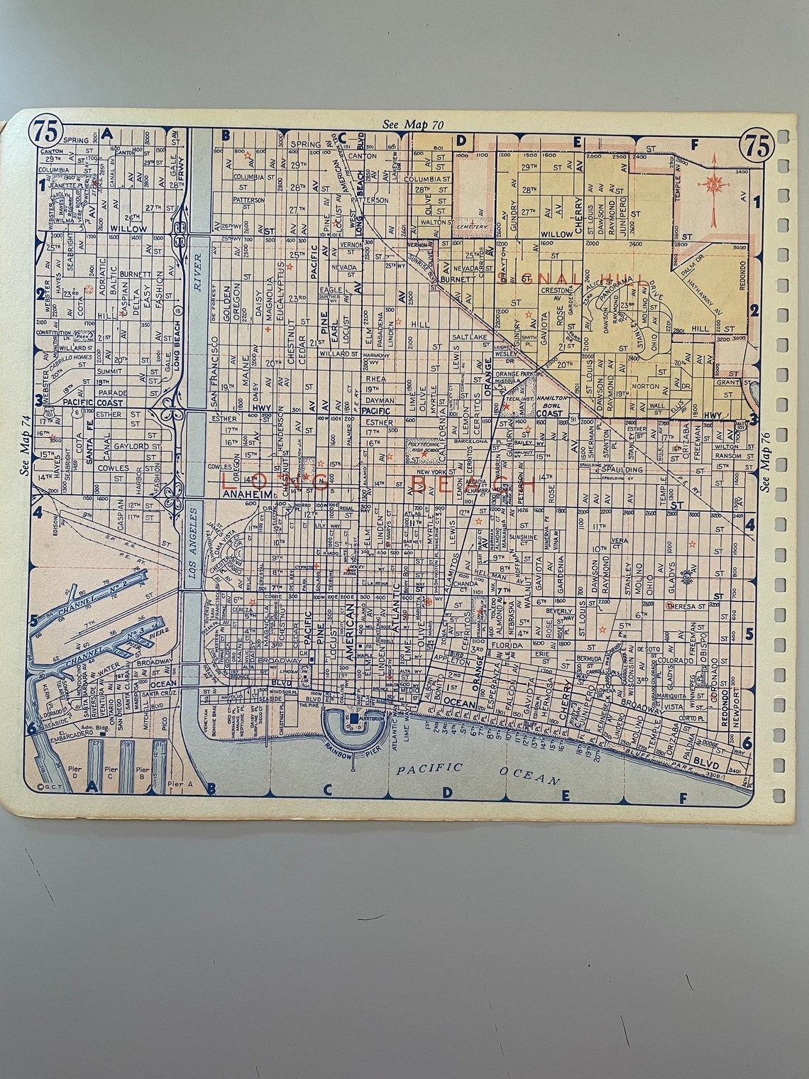 Vintage Long Beach Map 1950's - Vintage Road Atlas - Etsy