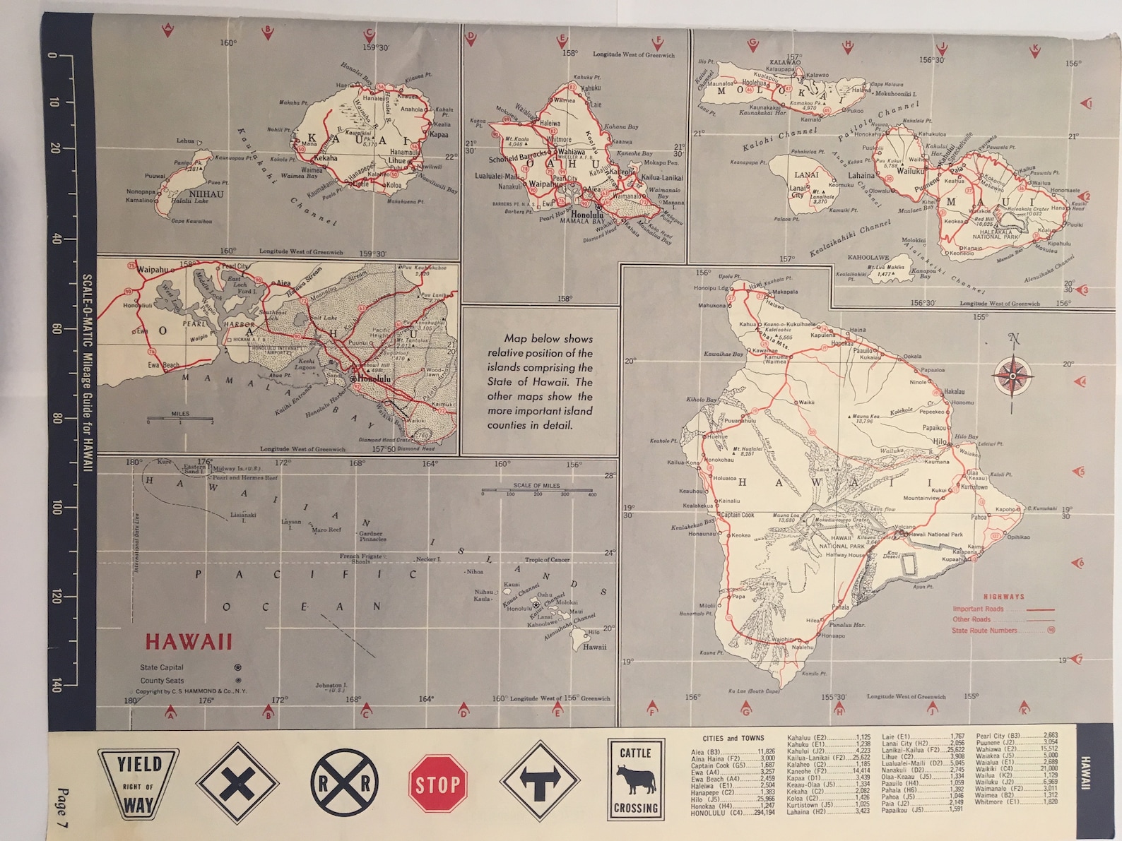 1960s Hawaii State Map Vintage Atlas - Etsy
