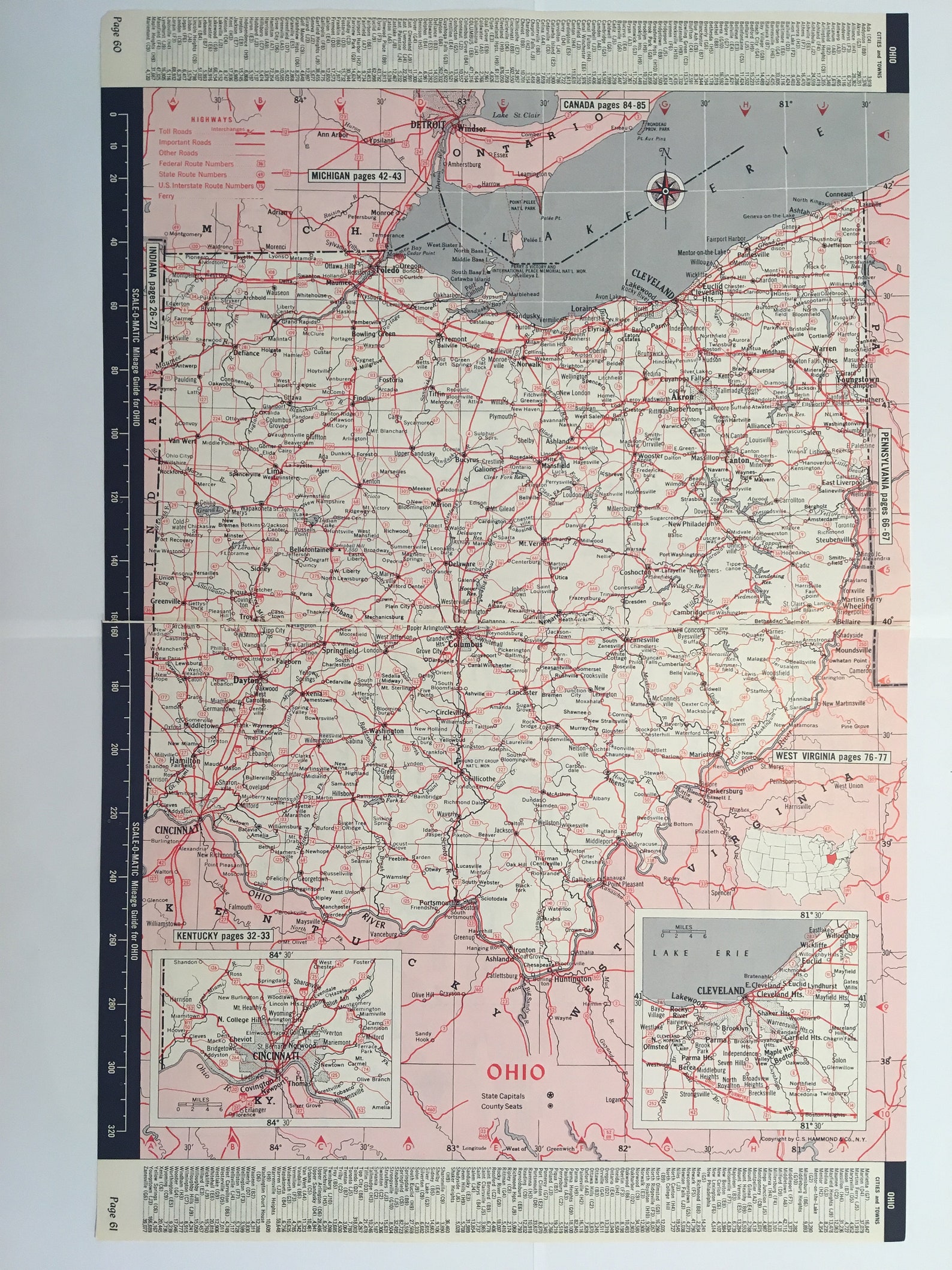 1960s Ohio State Map- Vintage Atlas - Etsy