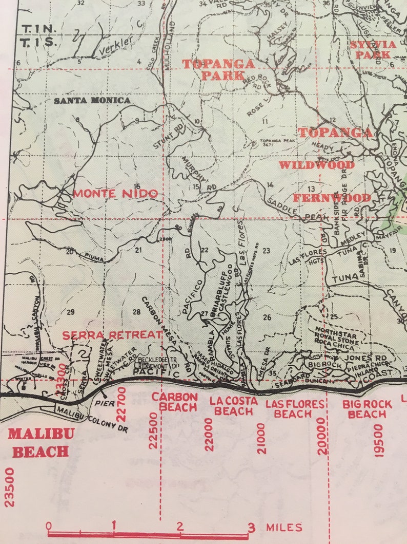 1960s Vintage Malibu Map Vintage Road Atlas - Etsy