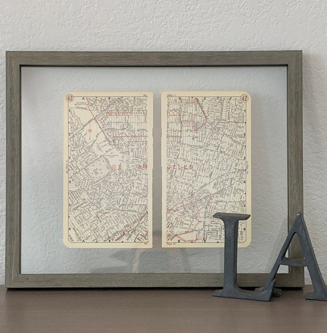 Vintage Beverly Hills, Culver City, and Los Angeles Map 1950's ...