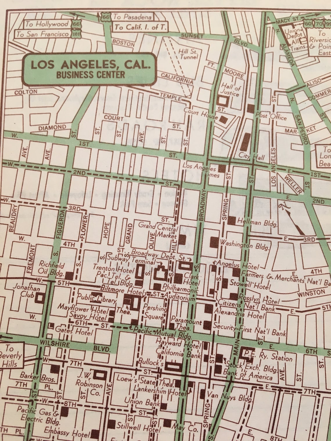 1950s Los Angeles Vintage Map City Road Atlas - Etsy