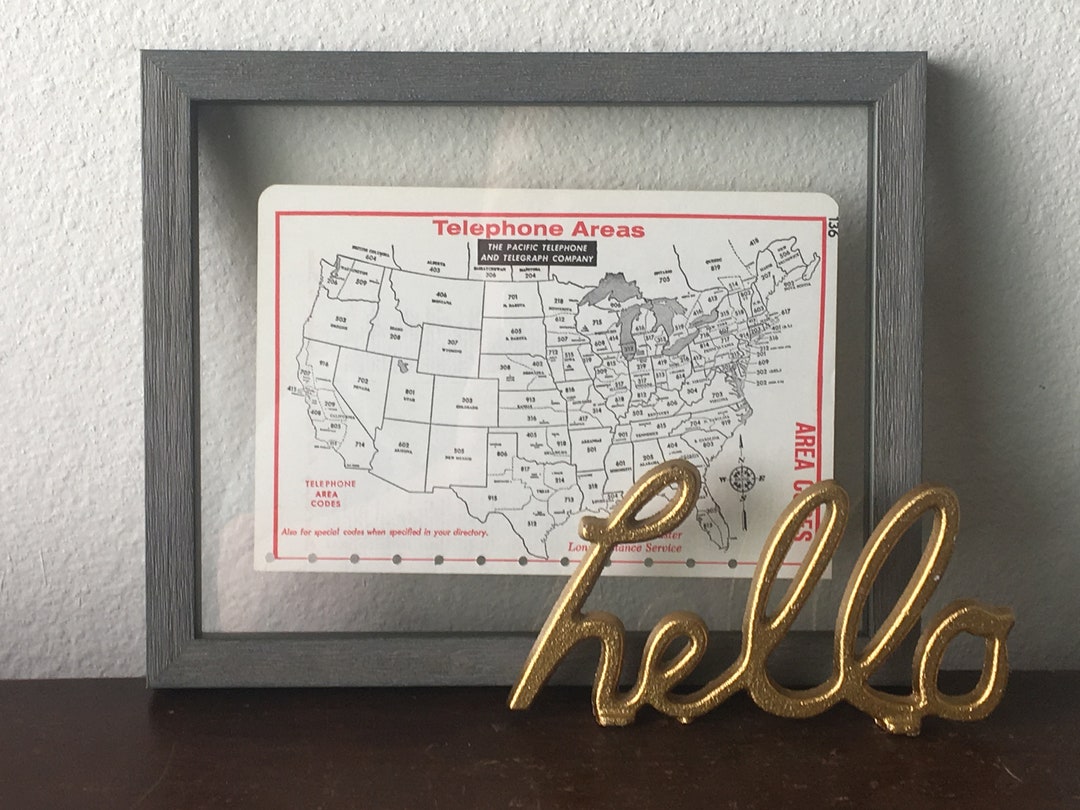 1960’s Telephone Area Code Map US- United States- Vintage Road Atlas - Etsy