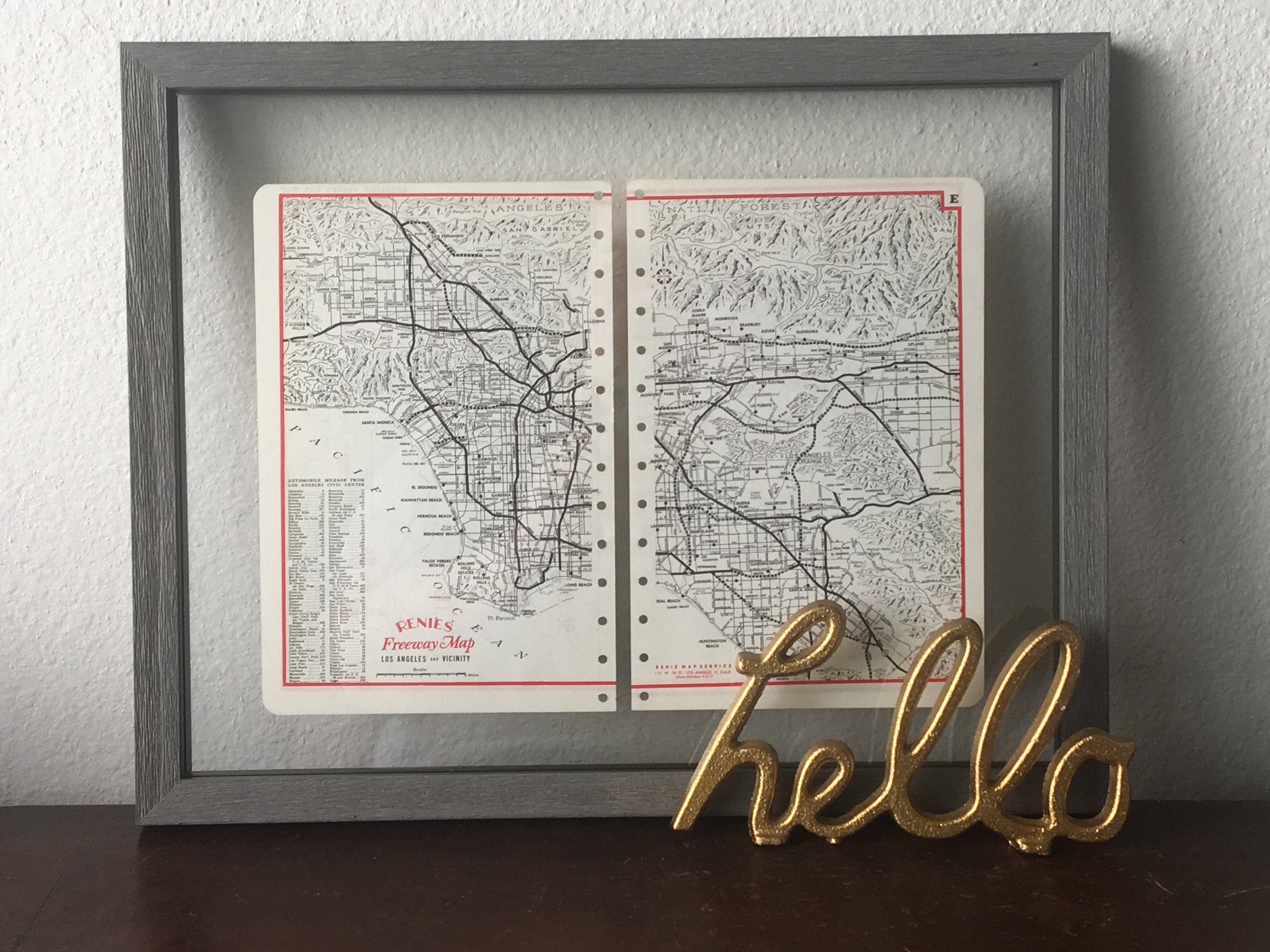 1960’s Los Angeles Freeway/highway Map-la Vintage Map - Vintage Road ...