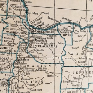 1930’s Vintage Oregon Map - Etsy