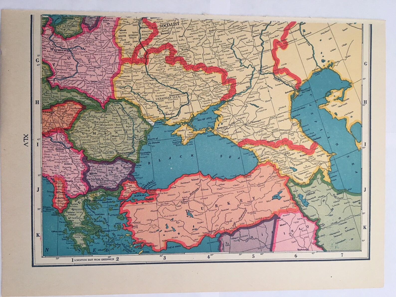 1940s USSR Map Vintage Atlas Union of Socialist Soviet - Etsy