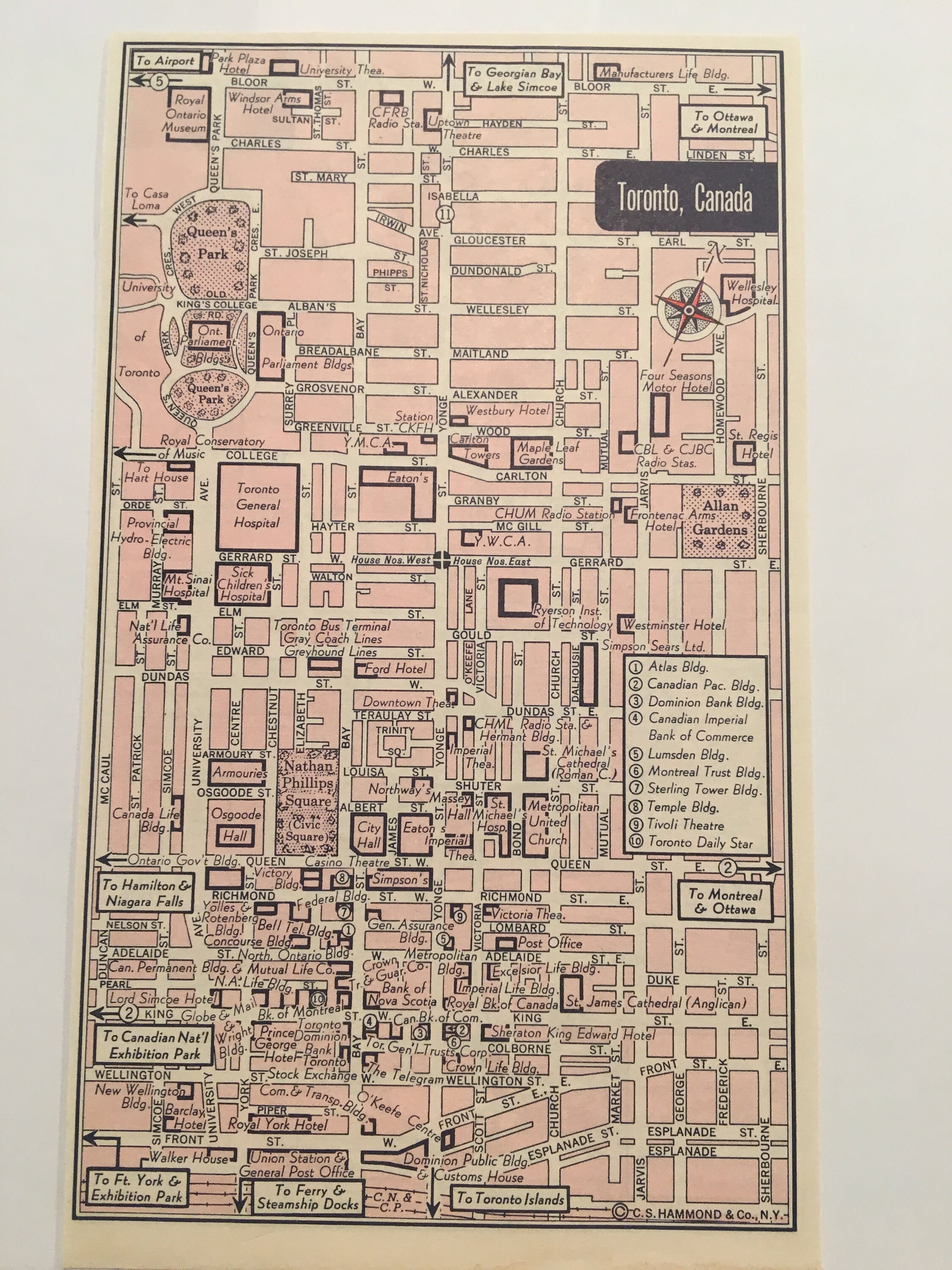 1960s Toronto City Map- Vintage Atlas - Etsy