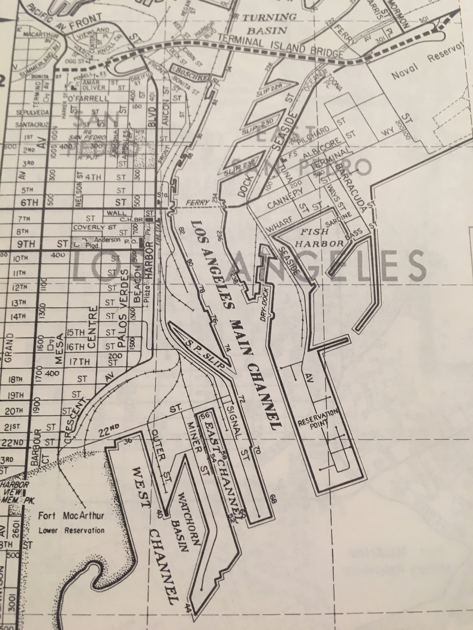 1960s Long Beach Harbor and Los Angeles Harbor Map Vintage - Etsy