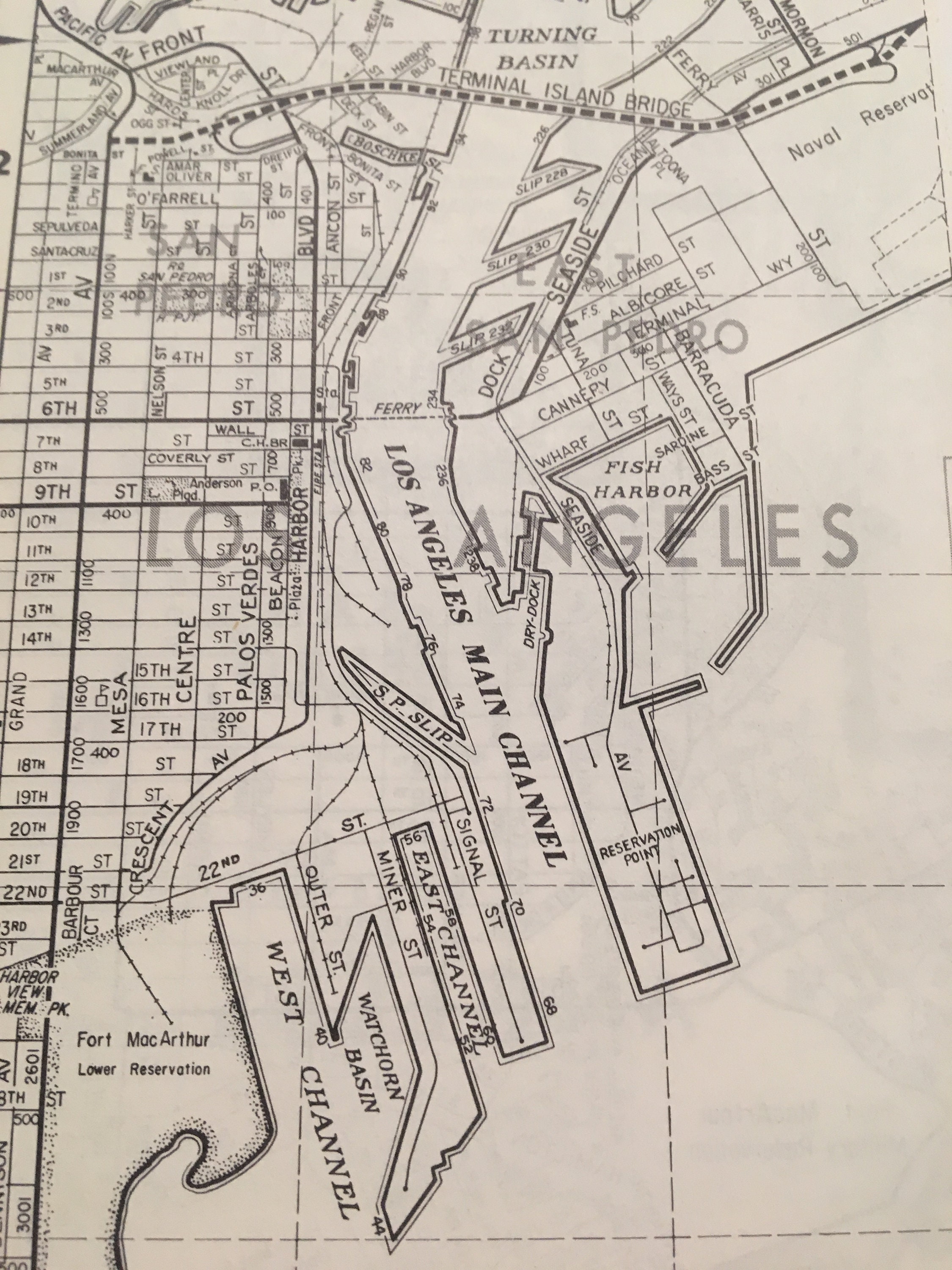1960s Long Beach Harbor and Los Angeles Harbor Map Vintage - Etsy