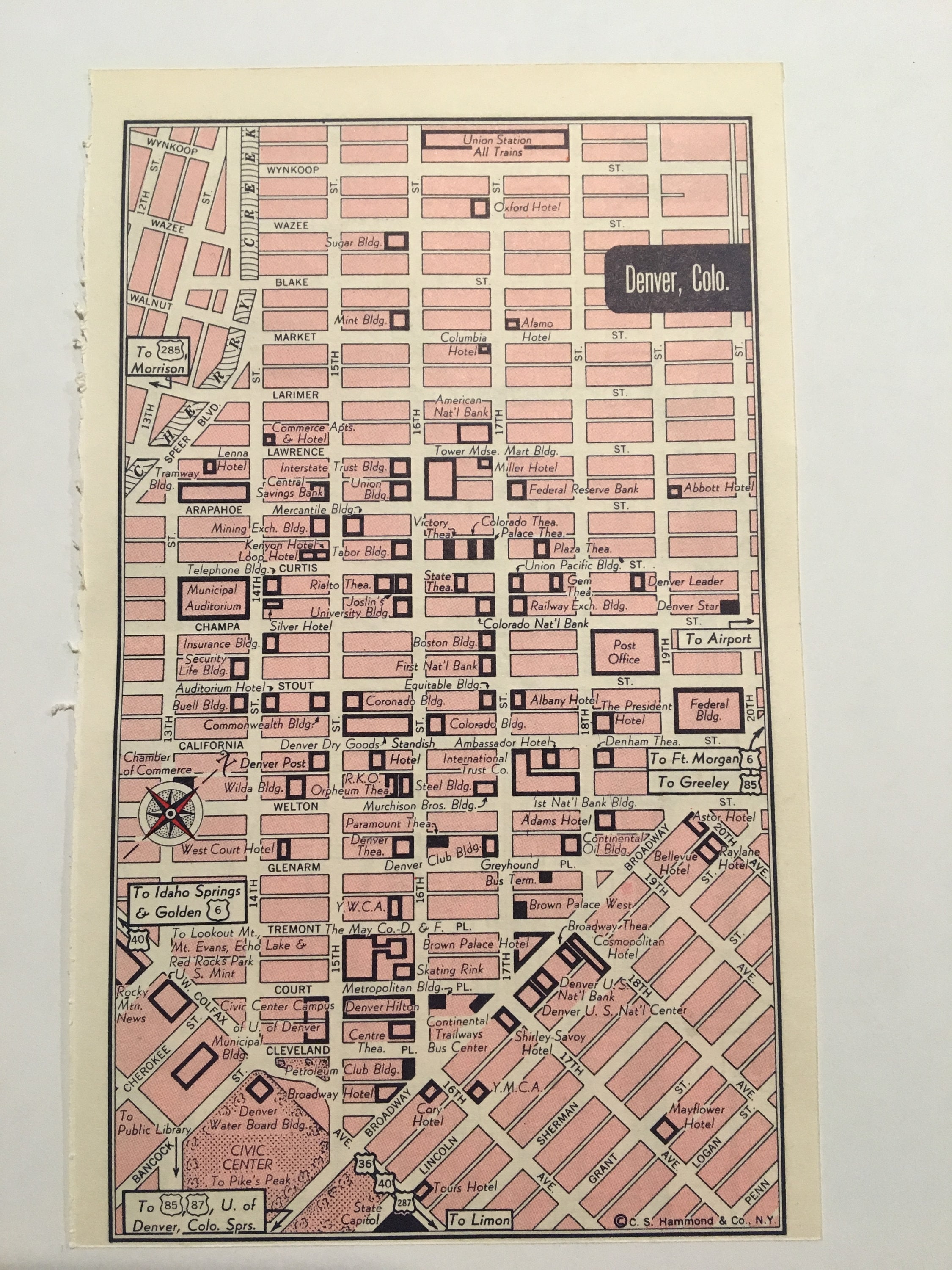 1960s Denver Map- Vintage Atlas - Etsy