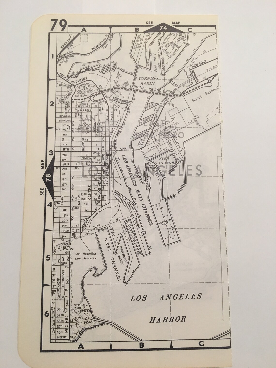1960s Long Beach Harbor and Los Angeles Harbor Map Vintage | Etsy