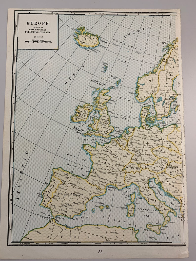 1930s Europe Map Vintage Atlas WWII - Etsy
