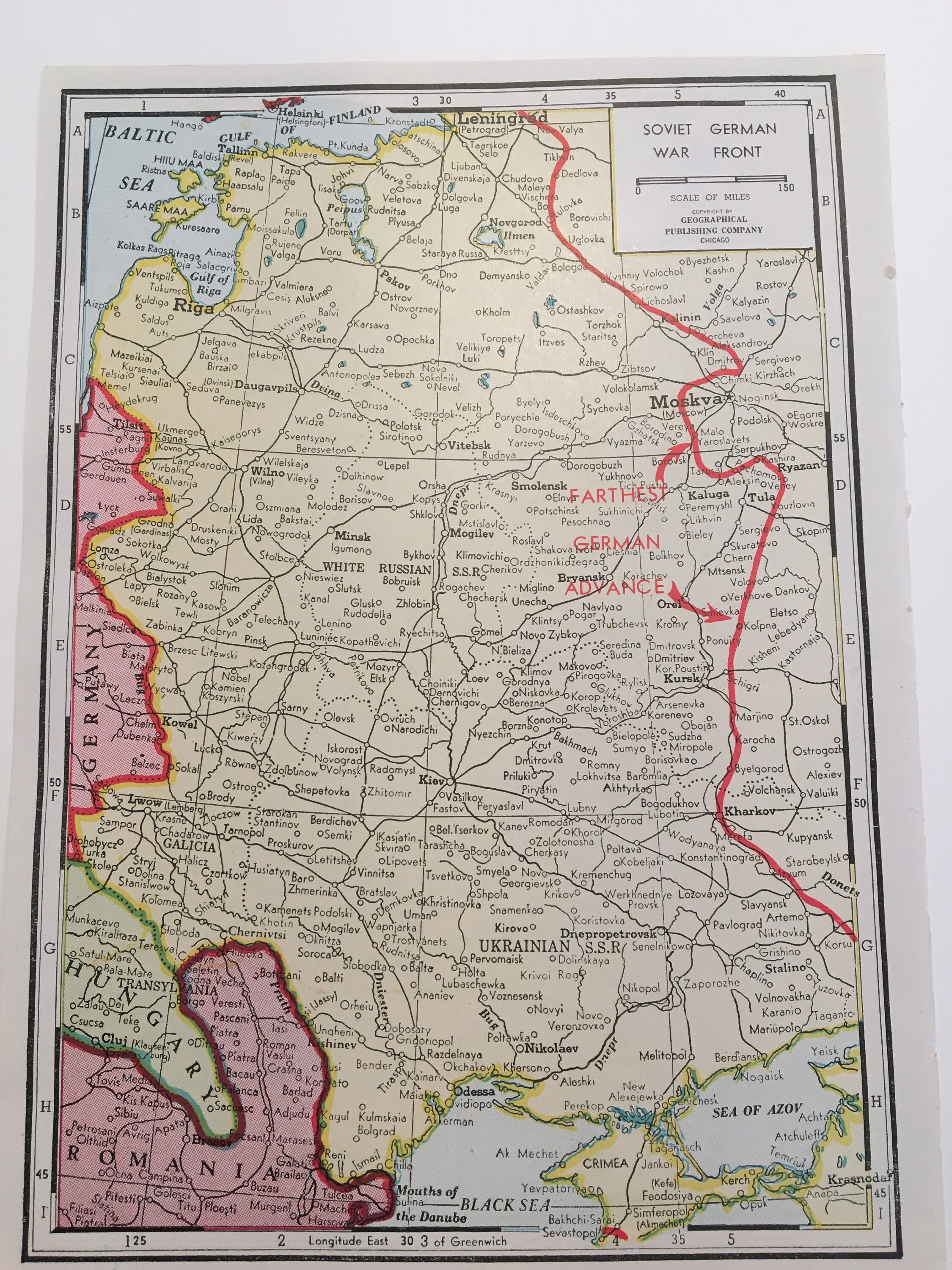 1940s Germany USSR WWII Map Vintage Atlas - Etsy