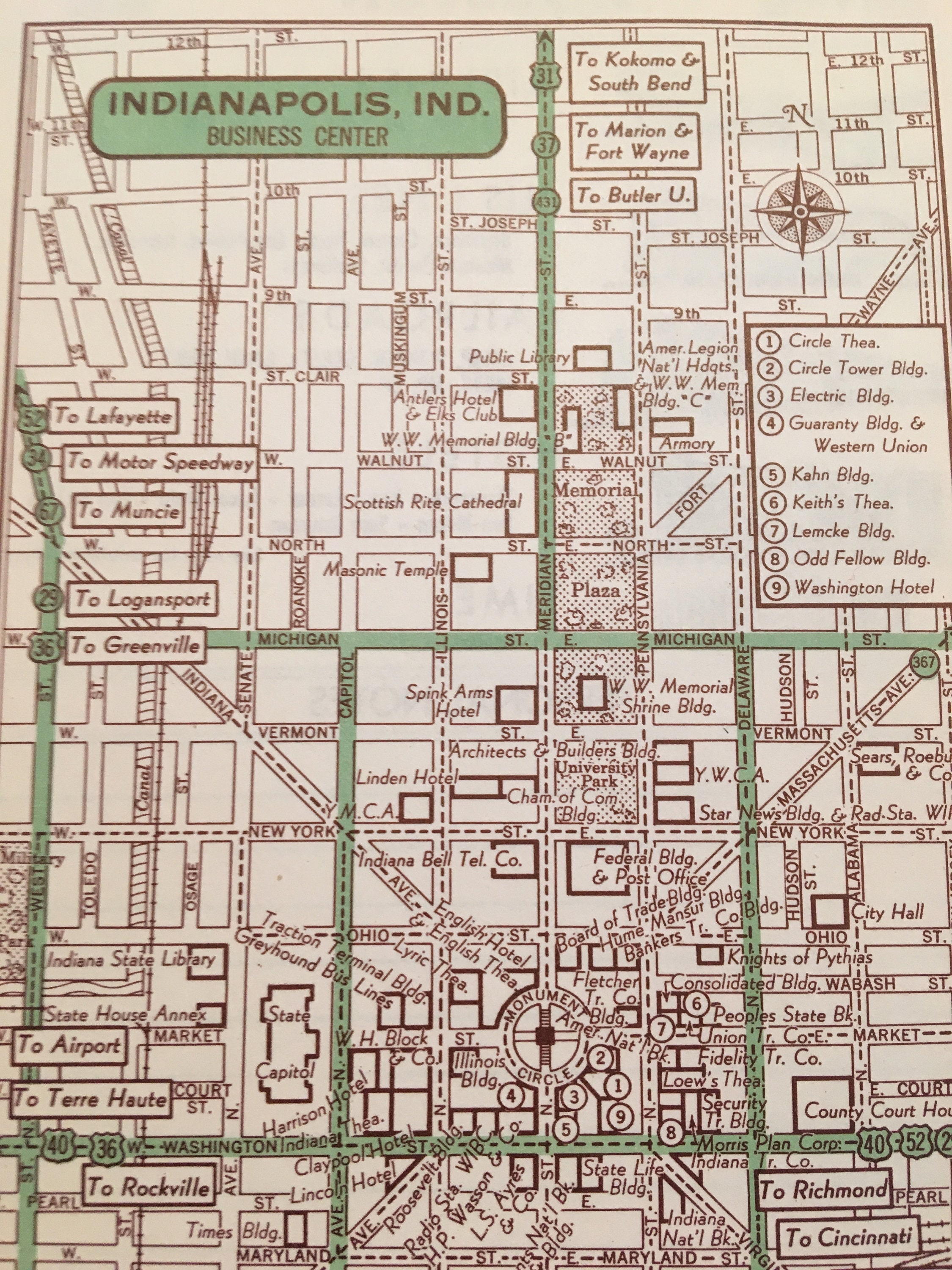 1950s Indianapolis Map City Road Atlas - Etsy