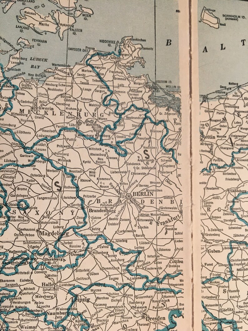 1930s Germany Vintage Map Vintage Atlas-WWII | Etsy