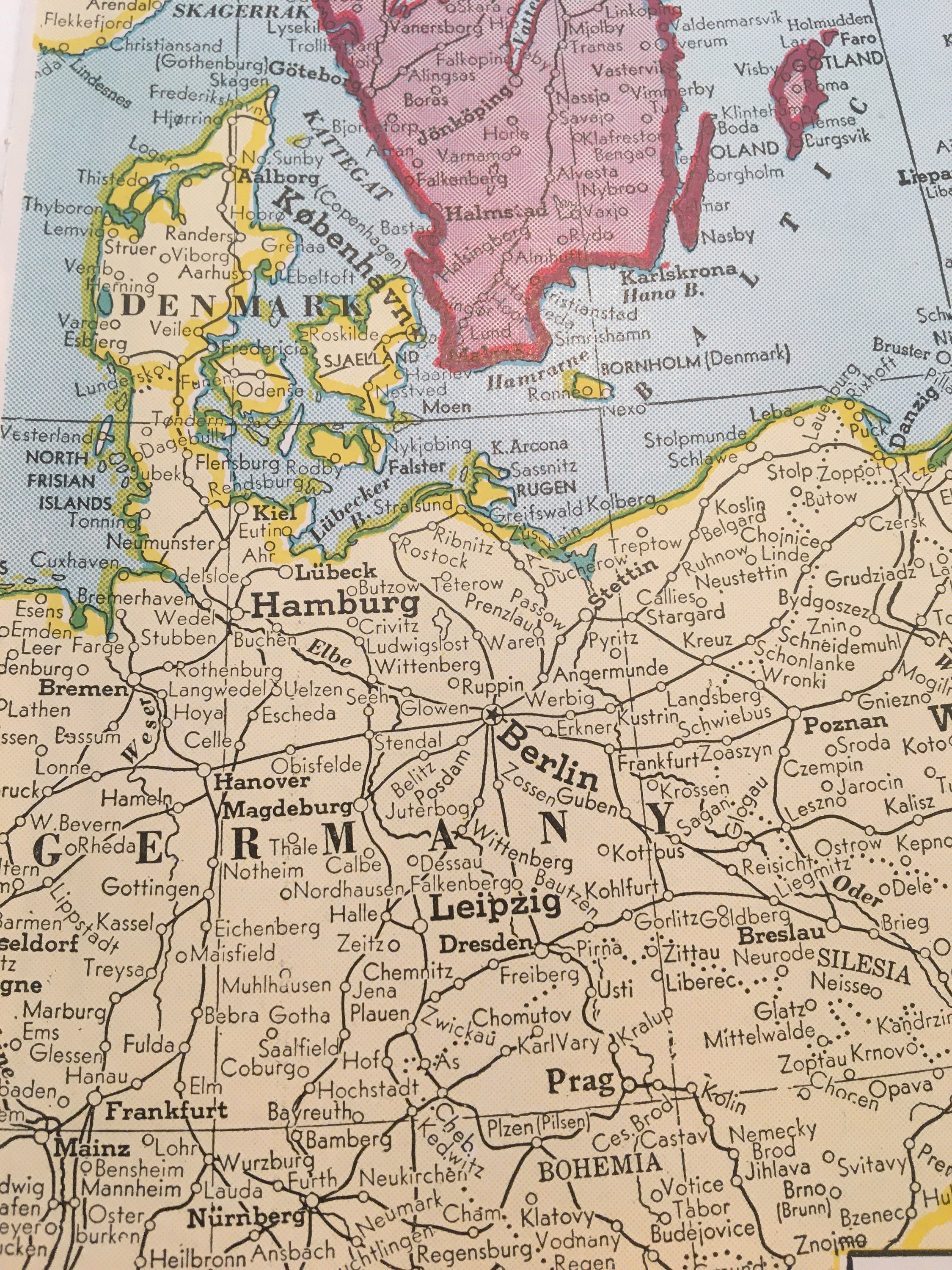 1940s North Sea Area During WWII Map Vintage Atlas - Etsy UK