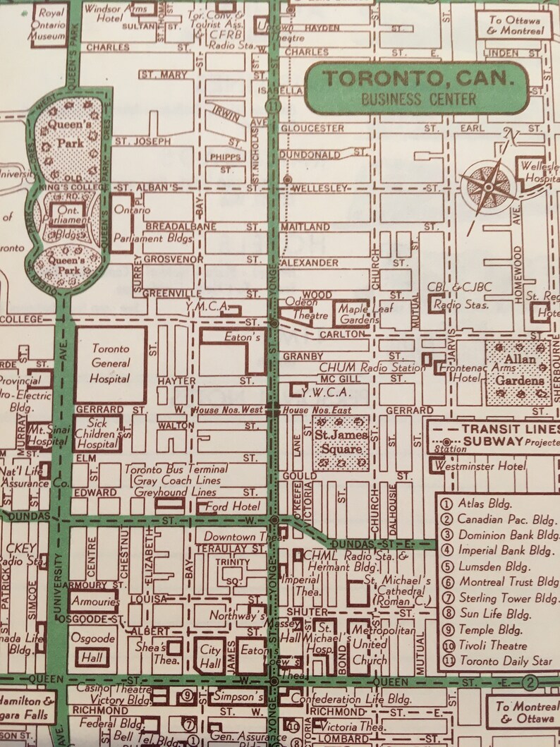 1950s Toronto Map City Road Atlas - Etsy