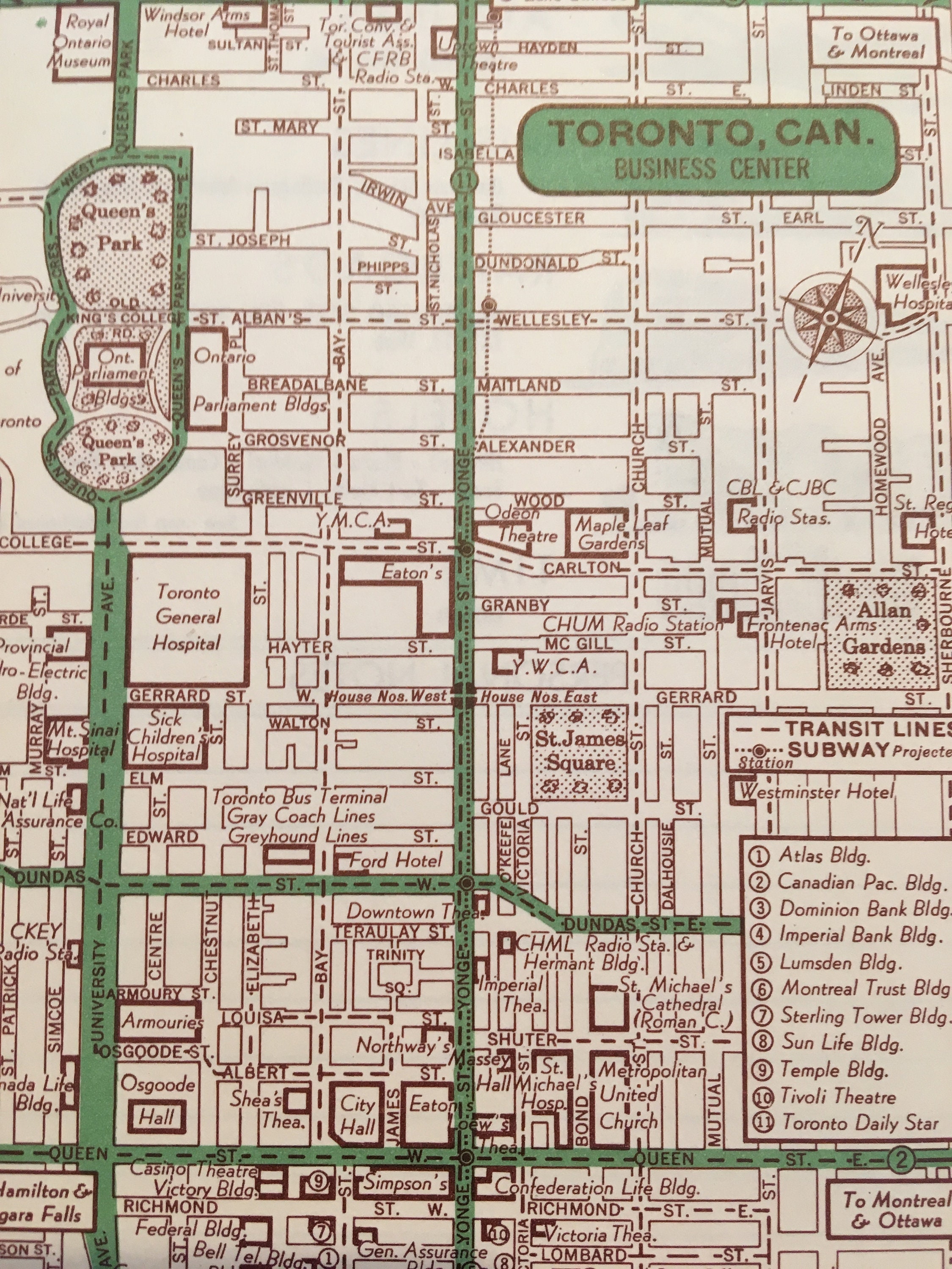 1950s Toronto Map City Road Atlas - Etsy