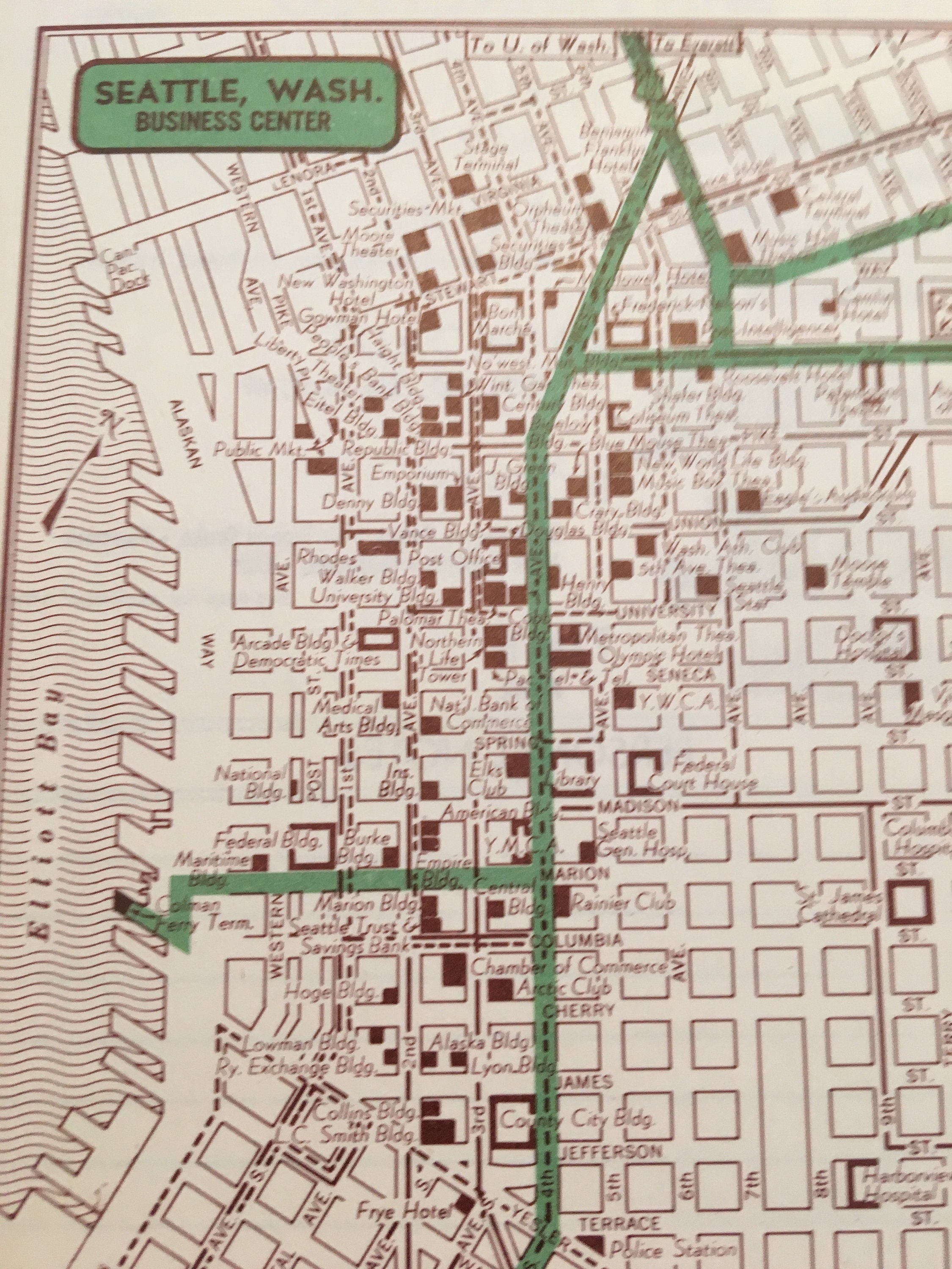 1950’s Seattle Vintage Map- City Road Atlas - Etsy