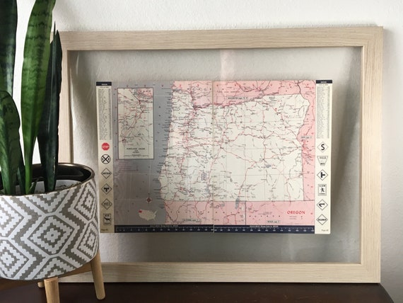 1960s Oregon State Map Vintage Atlas | Etsy