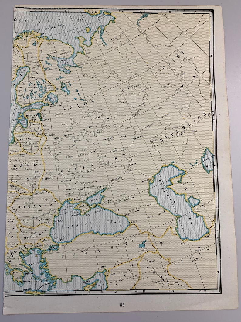 1930s Europe Map Vintage Atlas WWII - Etsy
