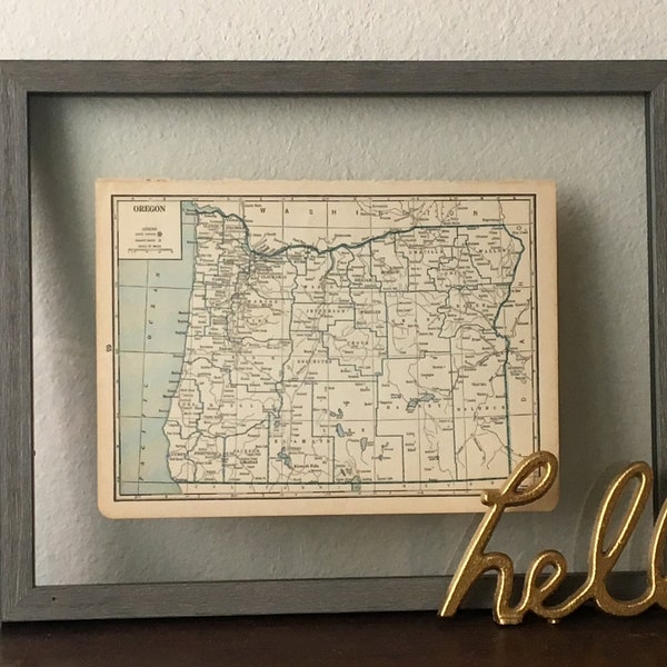 Vintage Oregon Map - Etsy