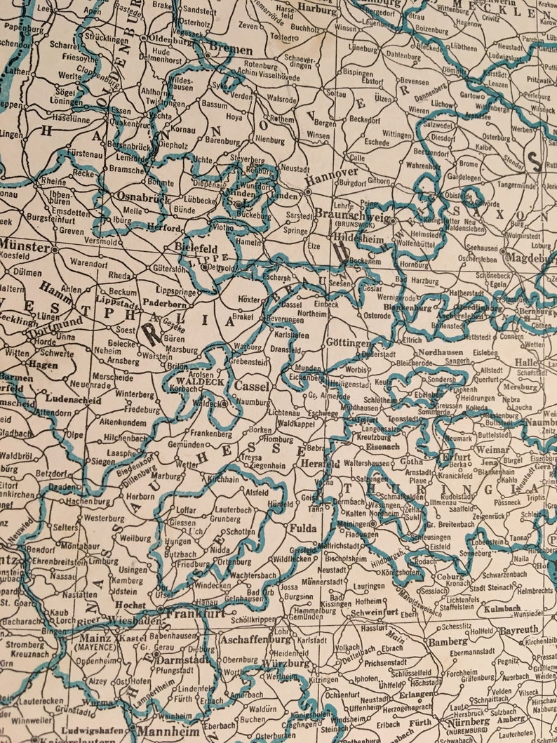 1930s Germany Vintage Map Vintage Atlas-wwii - Etsy