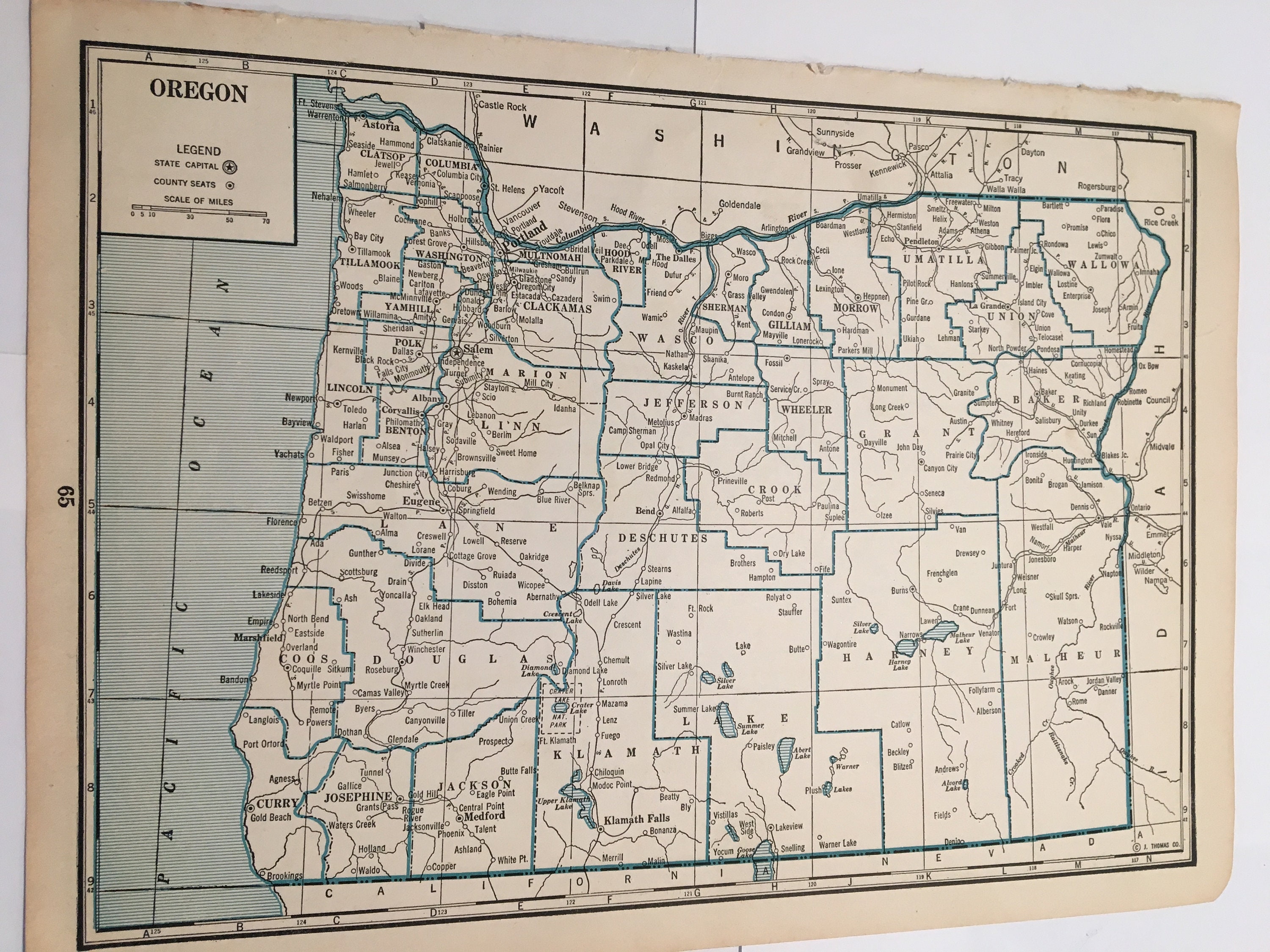 1930s Vintage Oregon Map - Etsy