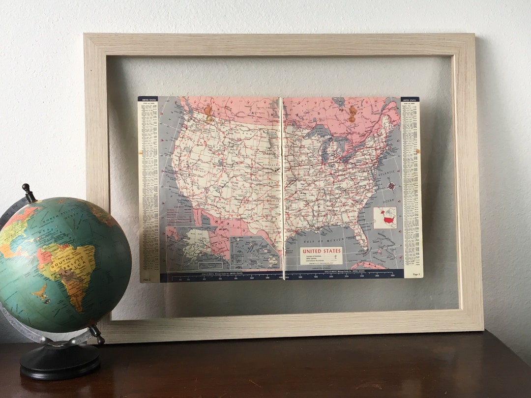 1960s United States Map- Vintage Atlas- USA - Etsy
