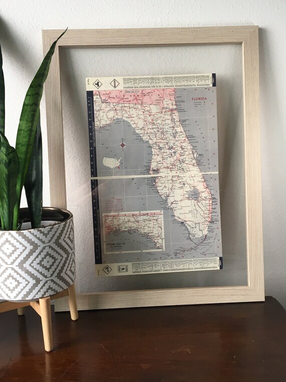 1960s Florida State Map Vintage Atlas - Etsy