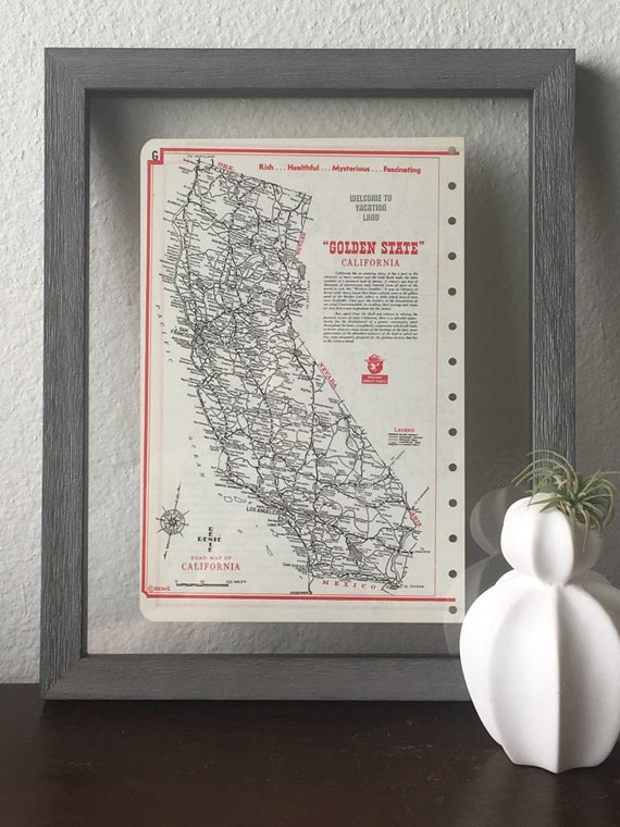 1960s California Map Golden State Vintage Road Atlas | Etsy