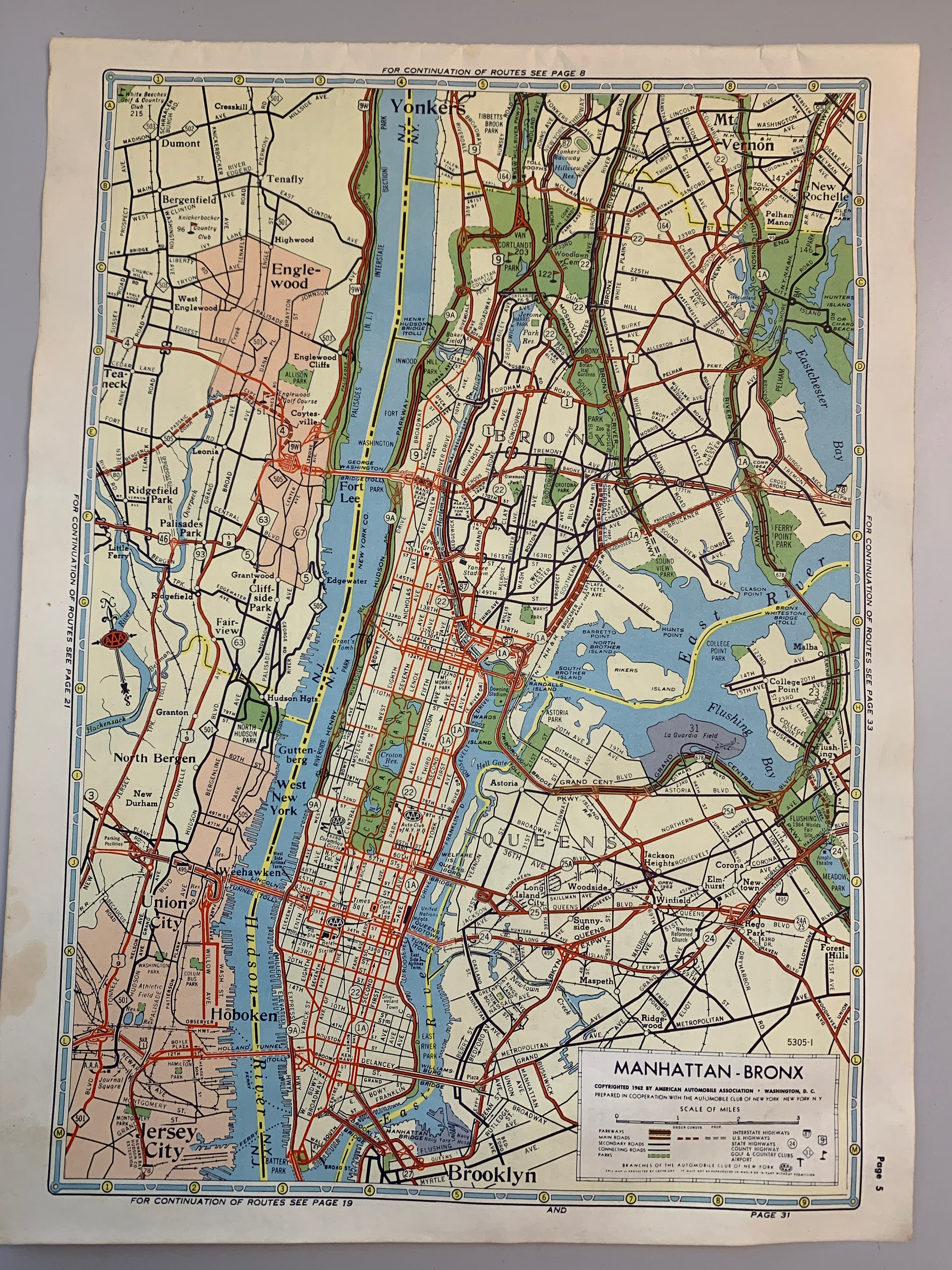 1960’s Vintage Manhattan & Bronx Map- New York - Vintage Atlas - Etsy ...