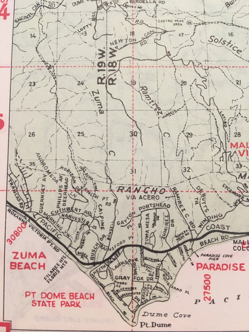 1960’s Vintage Malibu Map - Vintage Road Atlas - Etsy