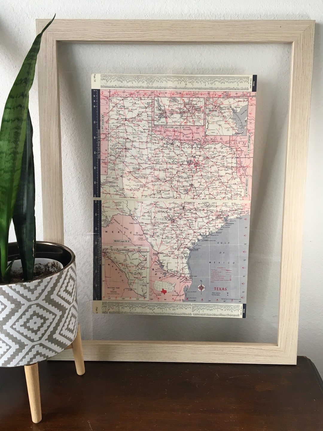1960s Texas State Map- Vintage Atlas - Etsy