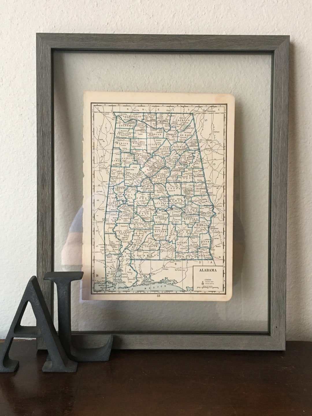 1930’s Alabama Vintage Map- United States of America - Etsy