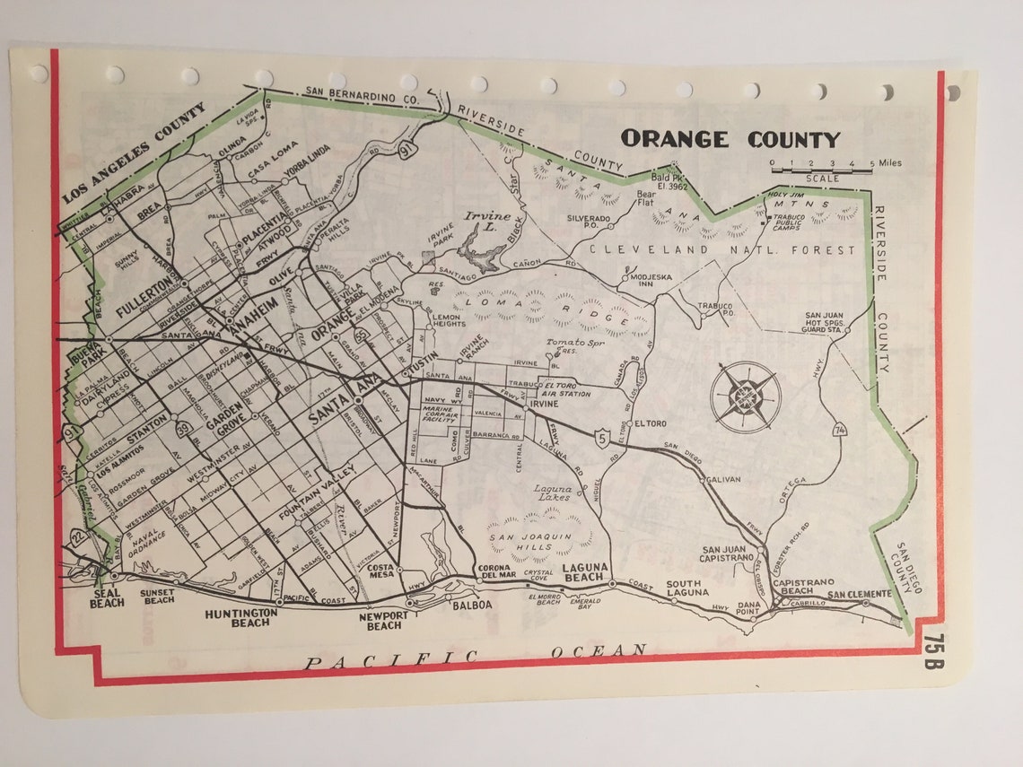 1960’s Vintage Orange County Map- OC- Vintage Road Atlas - Etsy