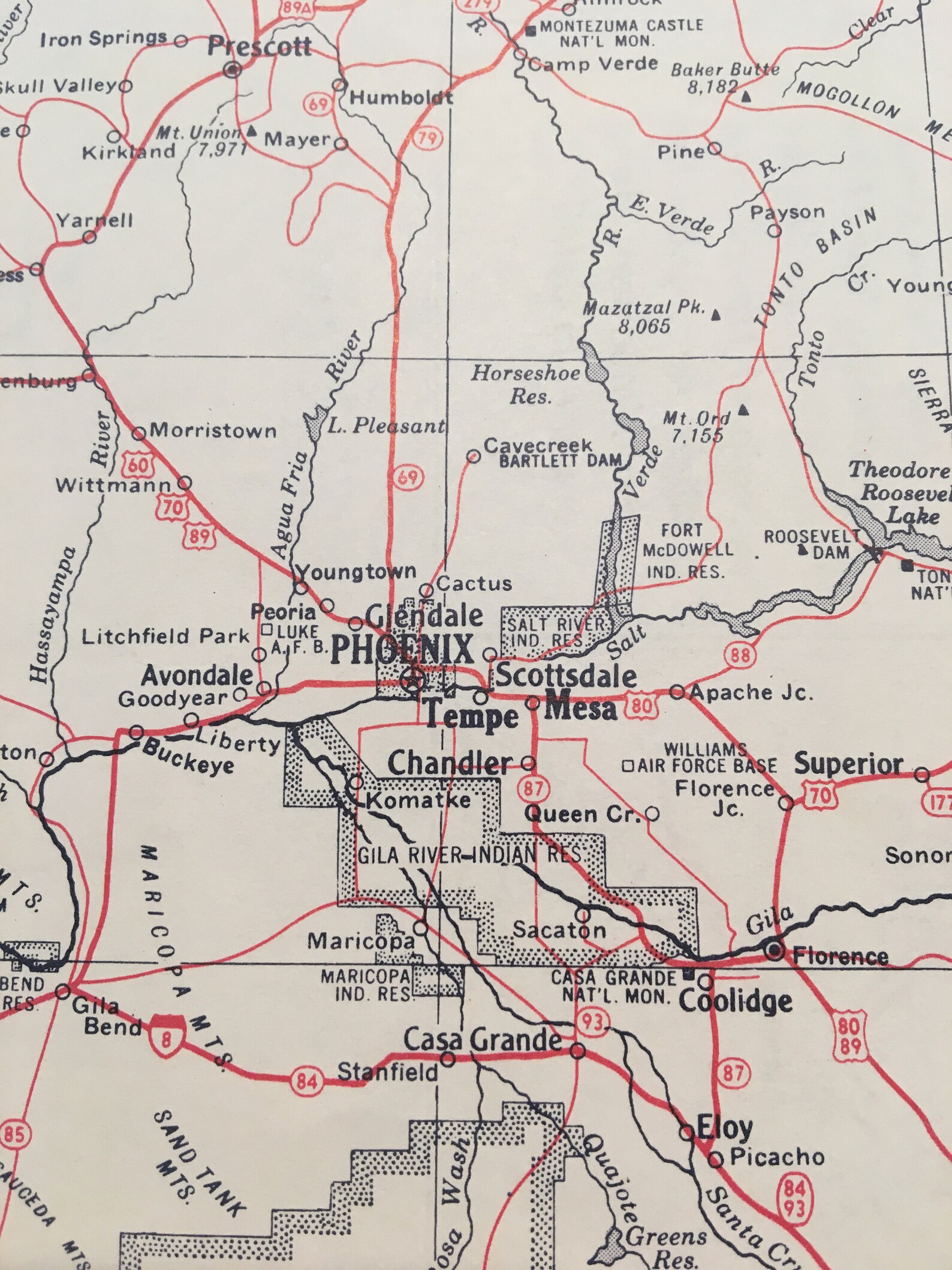 1960s Arizona State Map Vintage Atlas - Etsy