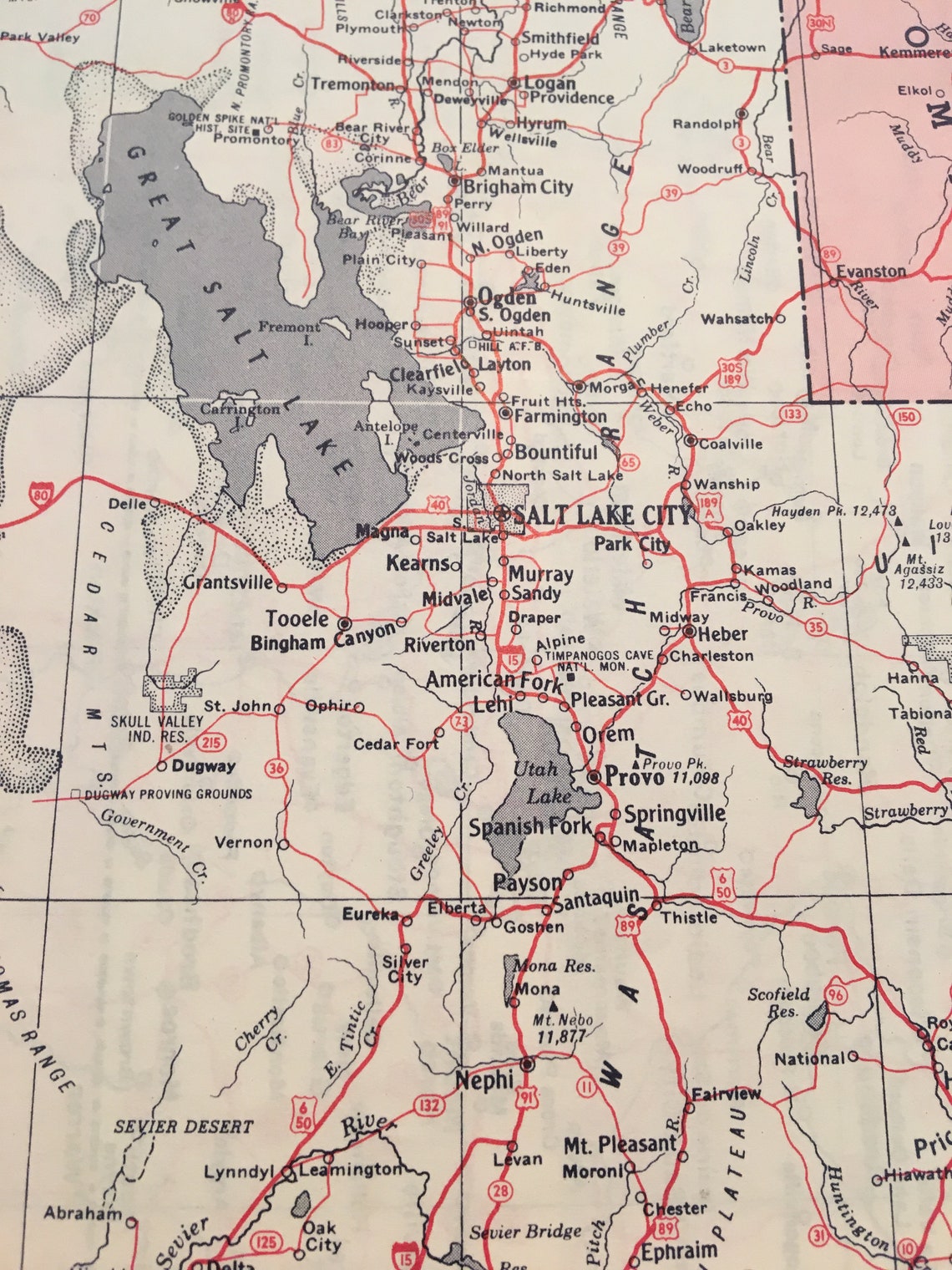 1960s Utah State Map Vintage Atlas - Etsy