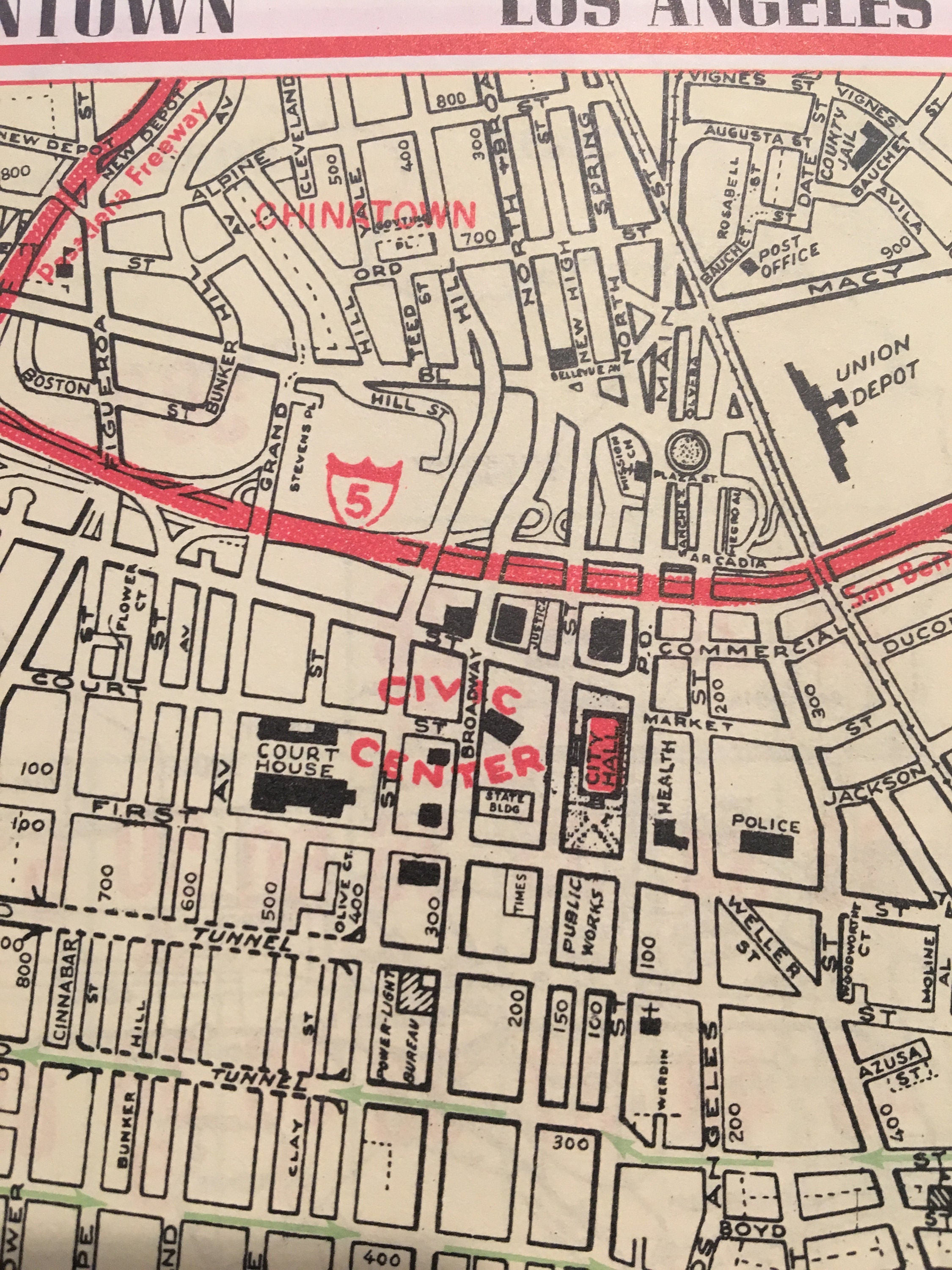 1960s LA Map Downtown Los Angeles Vintage Road Atlas - Etsy