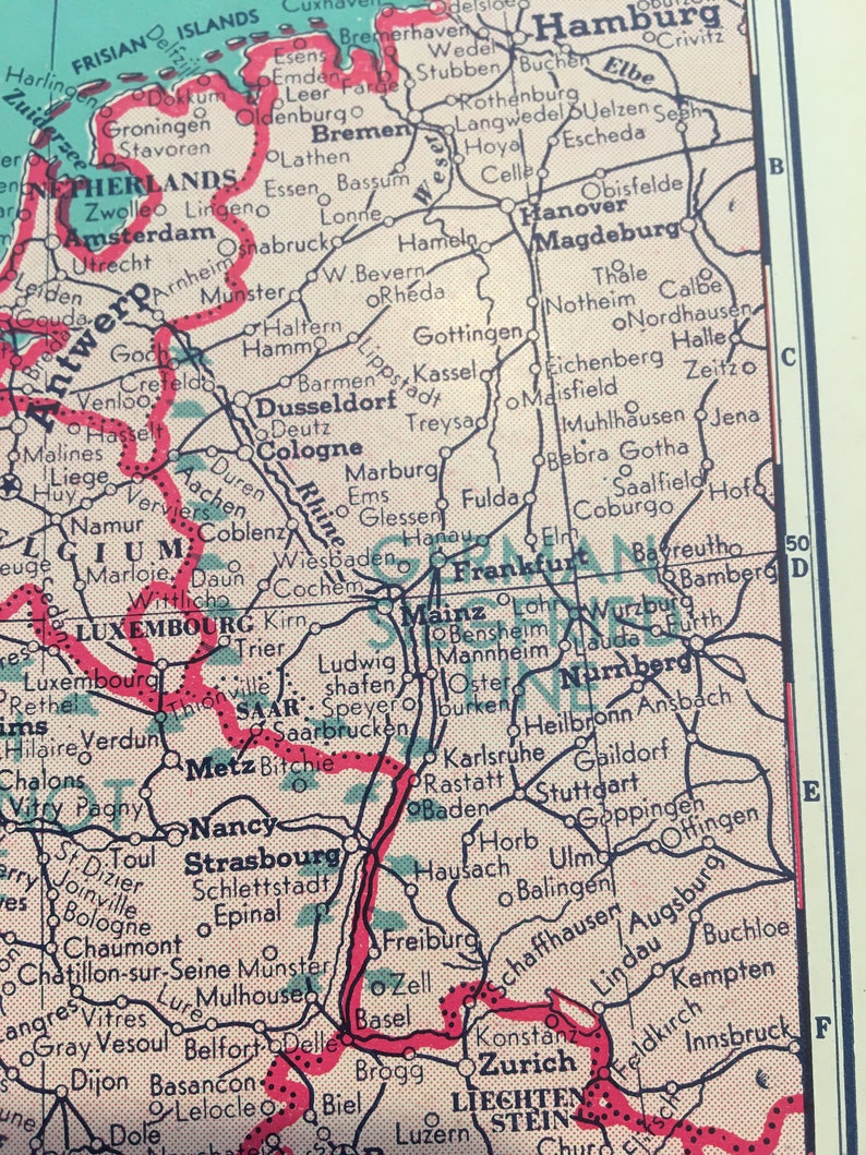 1940s France WWII Map Vintage Atlas - Etsy