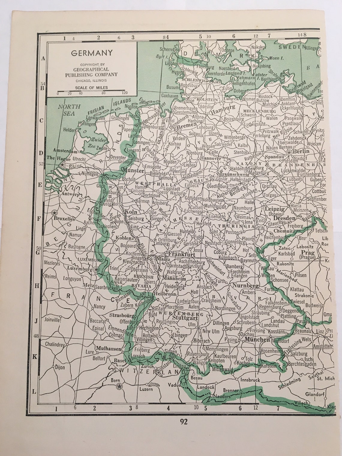 1930s Germany Vintage Map Vintage Atlas-wwii - Etsy