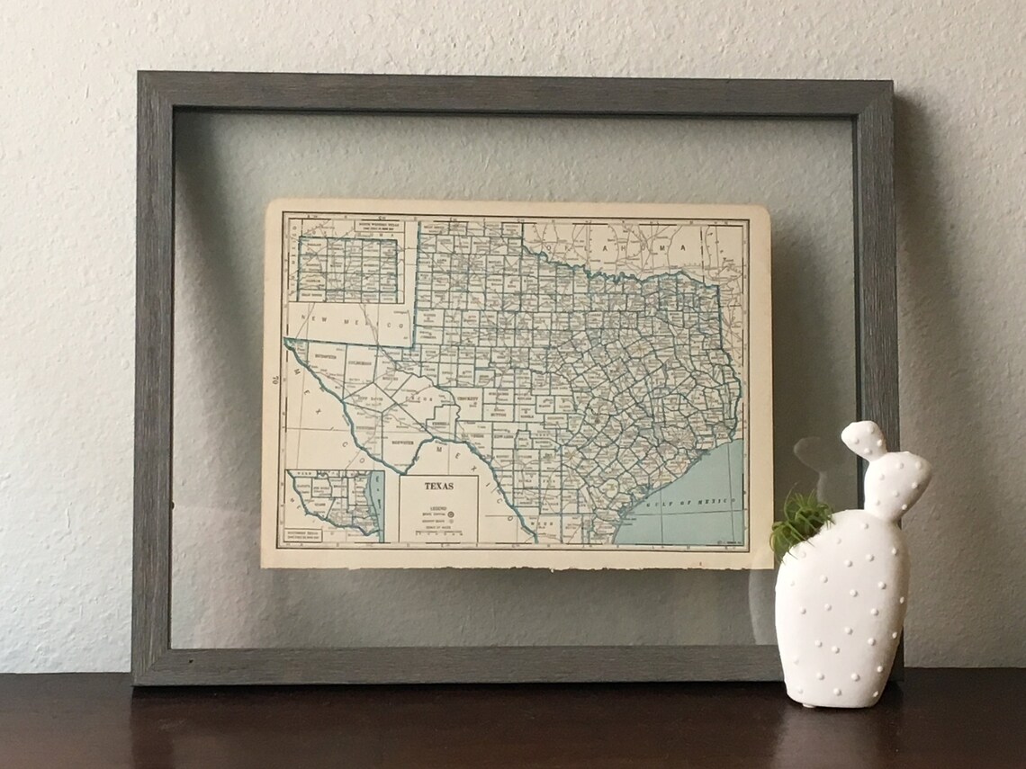 1930’s Vintage Texas Map - Etsy