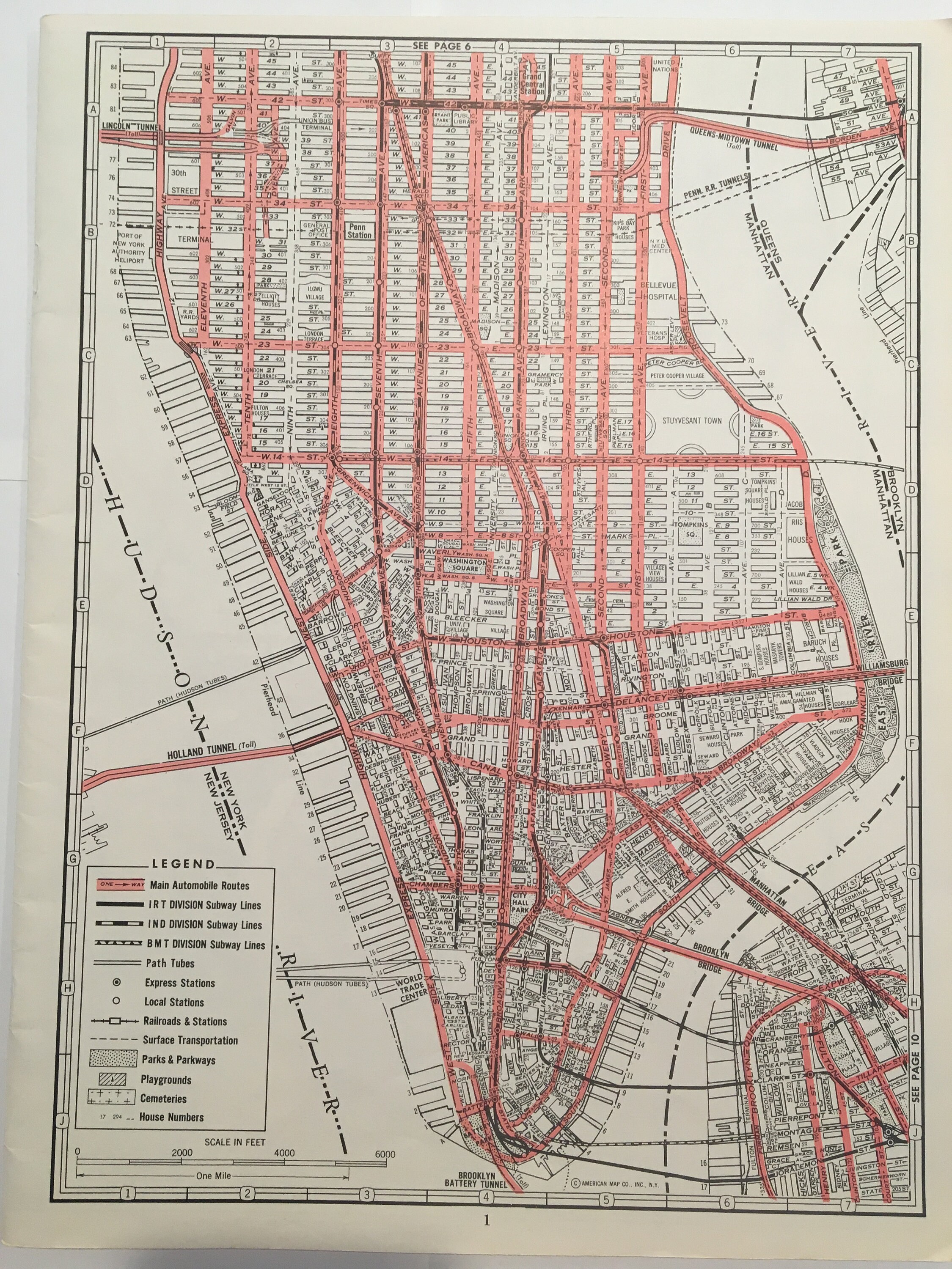 1970s Lower Manhattan Vintage Map New York City - Etsy